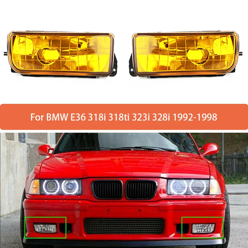 2pcs Left & Right Front Bumper Headlight Fog Lamp Housing For BMW E36 ...