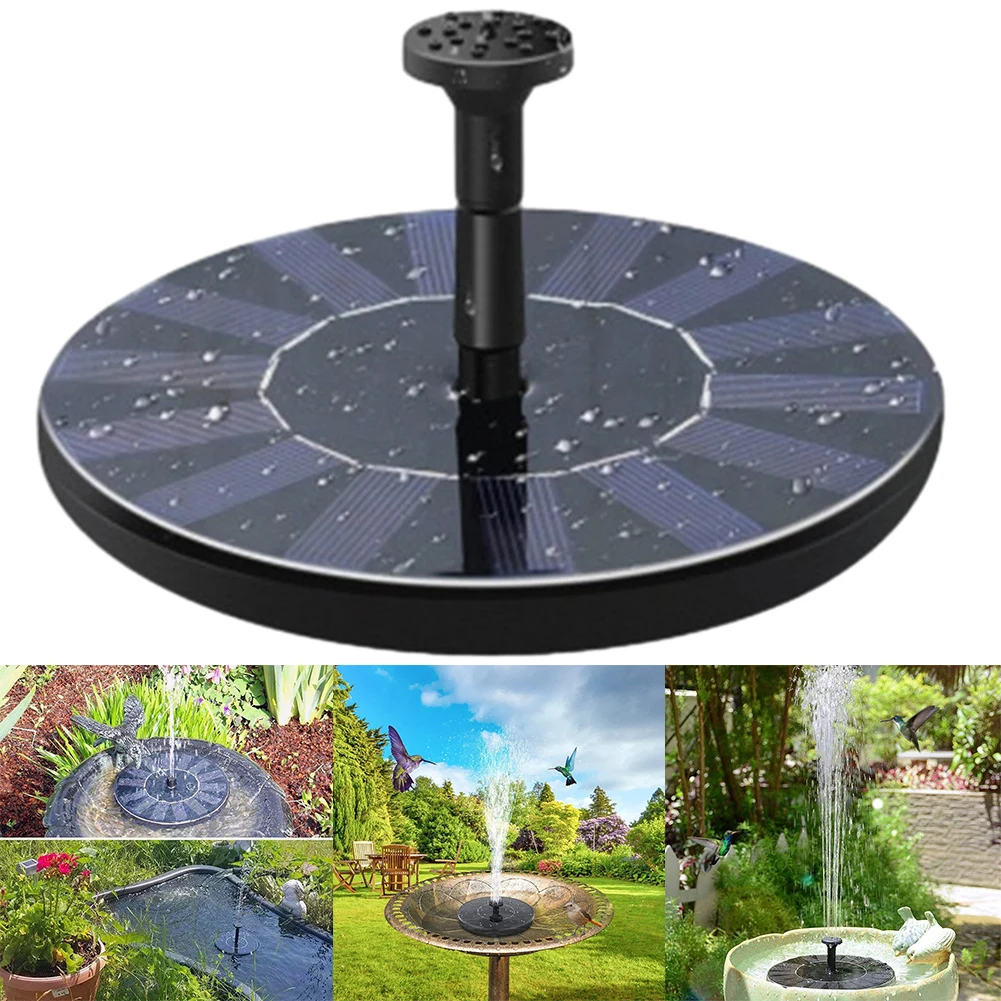 130mm-Dia-Solar-Fountain-Floating-Pump-Water-Feature-Garden-Pool-Pond ...