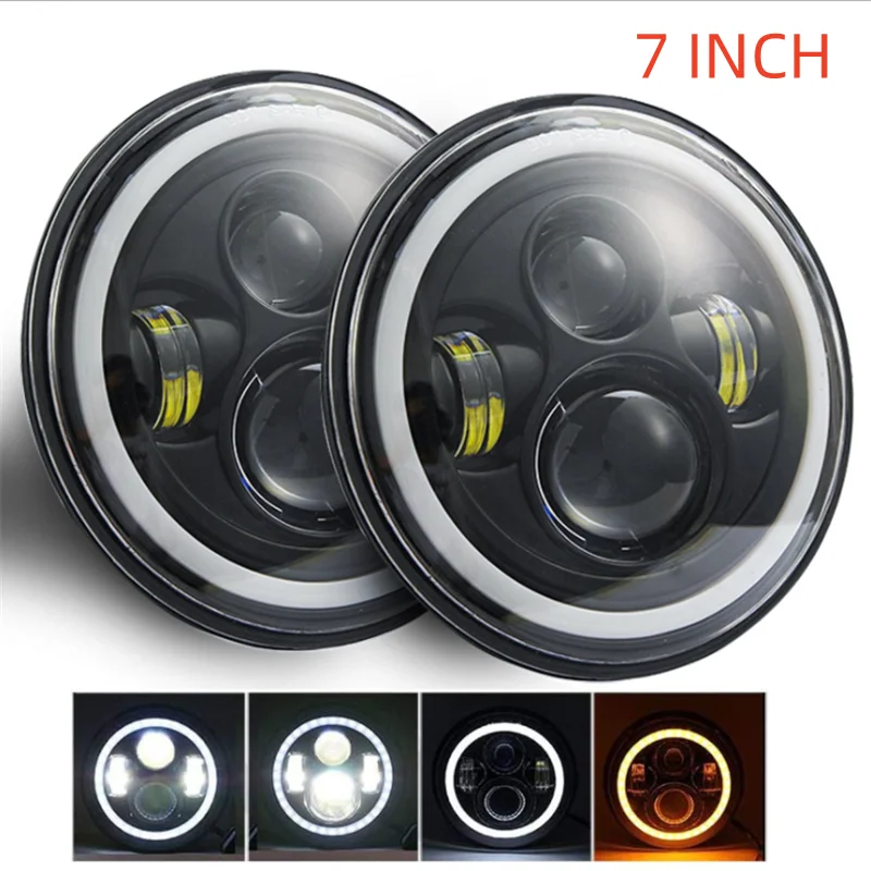 Faro LED de 7 pulgadas para coche, lámpara para motocicleta, Jeep ...