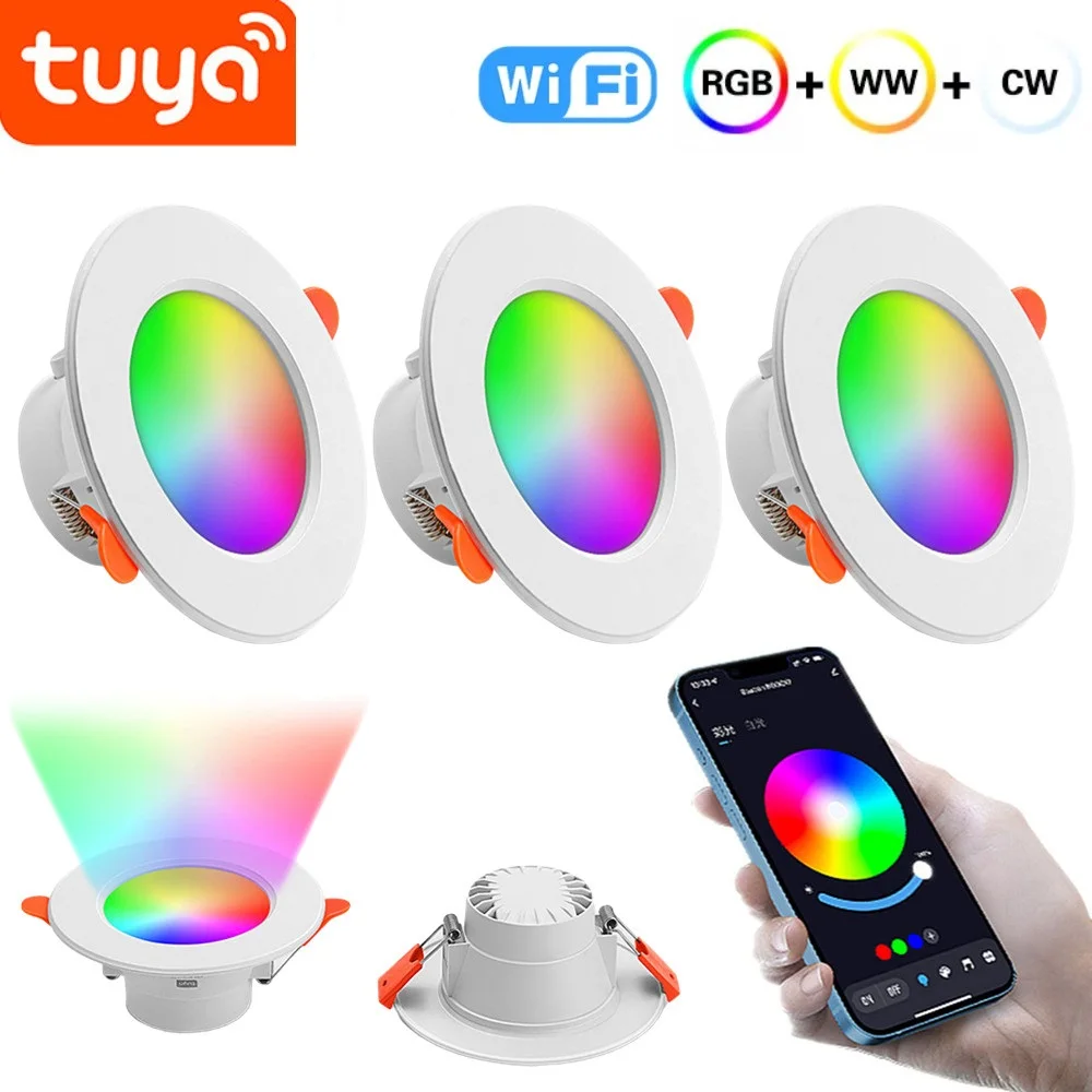 Downlight-LED-RGB-regul-vel-Bluetooth-Luz-de-teto-inteligente-Controle ...