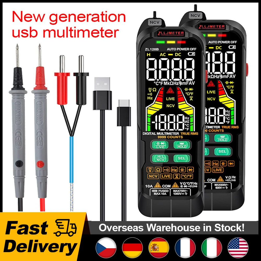 Zl128b Digital Multimeter Alternating Current Direct Current Voltage ...