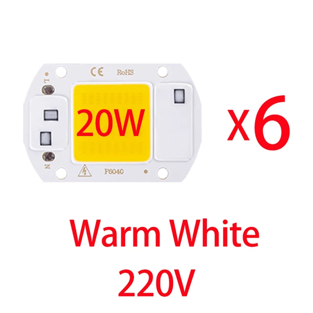 6pcs/lot LED chip 20W 30W 50W AC 220V smart COB lamp beads LED lamp ...