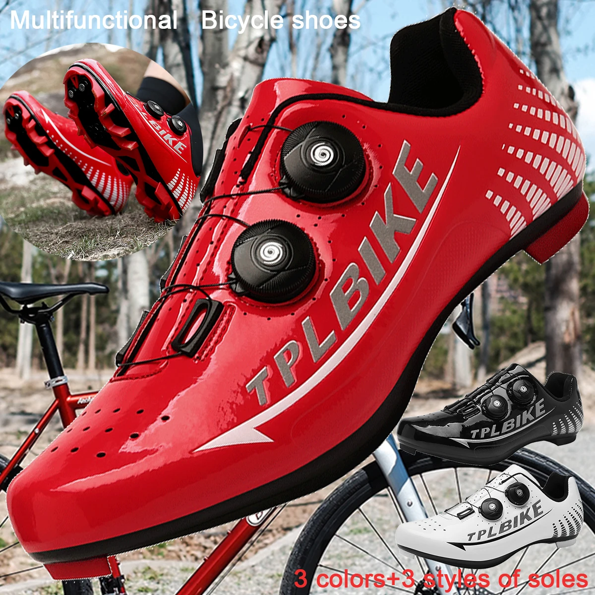New Men's and Women's Bicycle Shoes,Outdoor Cycling Shoes,Three ...