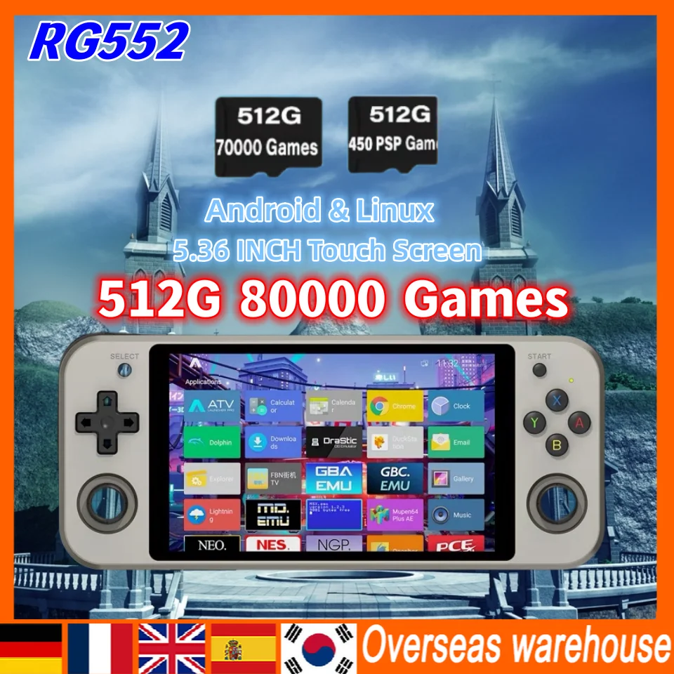 Anbernic-RG552-Retro-Video-HD-Console-System-Pocket-Game-Player-Android ...