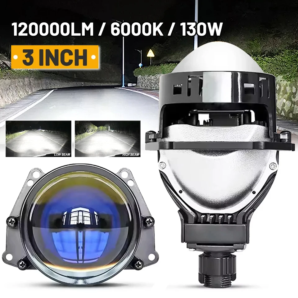 2pcs 3.0 Inch Bi Led Projector Lens Headlights For H4 H7 High Low ...