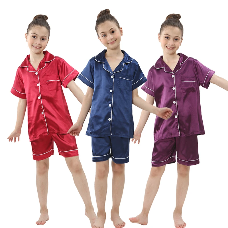 Satin-Silk-Pajamas-Sets-for-Kids-Boys-Pyjamas-Teen-Short-Sleeve-Toddler ...