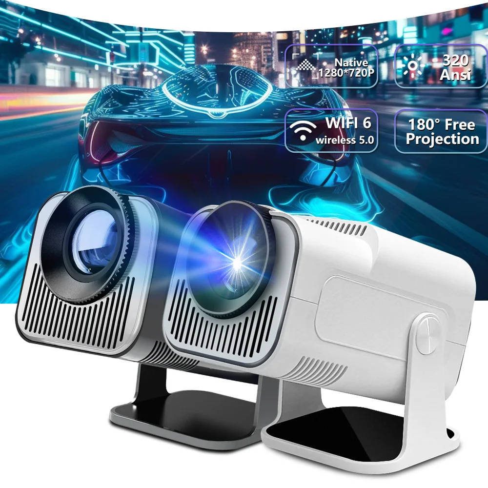 HY320-MINI-Newly-720P-Android-11-4K-Projector-320ANSI-Wifi6-BT5-0 ...