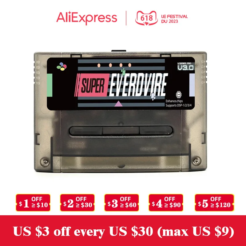 DSP Super snes 3000 in 1 Game Cartridge Rev 3.0 version for SNES JP/EU ...