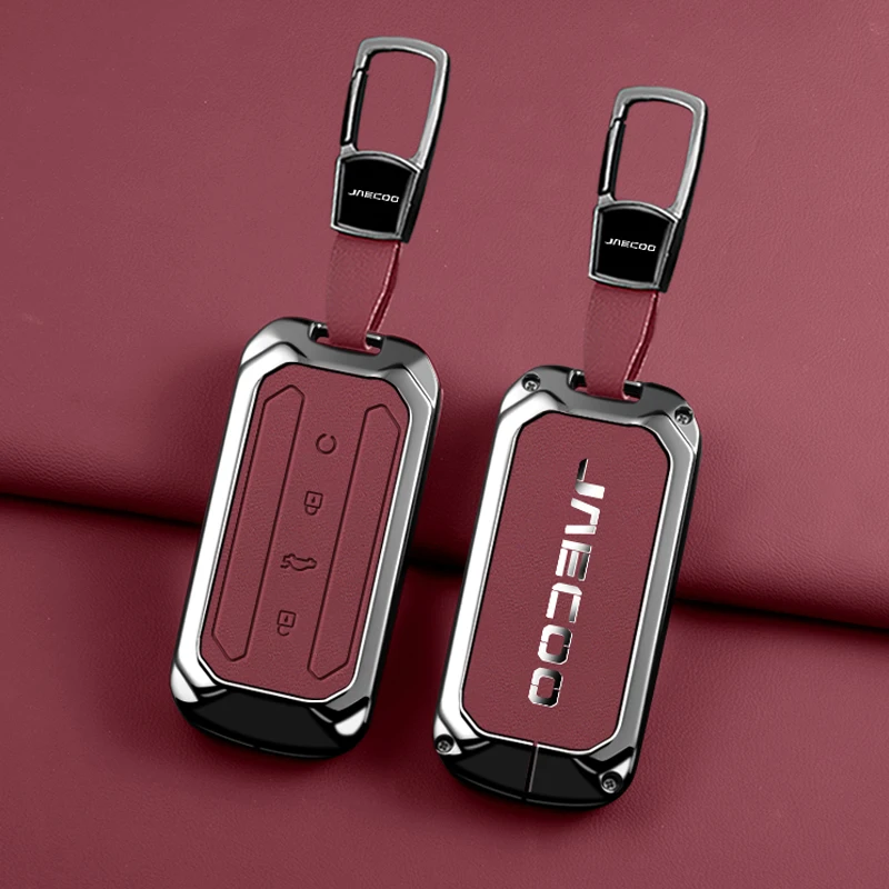 Car Zinc Alloy Leather Key Case Cover Holder For Chery Jaecoo J5 J7 ...