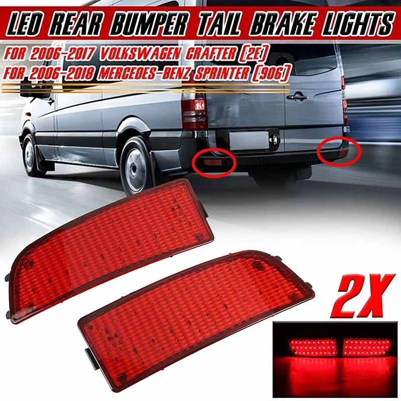 LED L+R Rear Tail Light Bumper Brake Light Reflector Fog Lamp For Benz ...