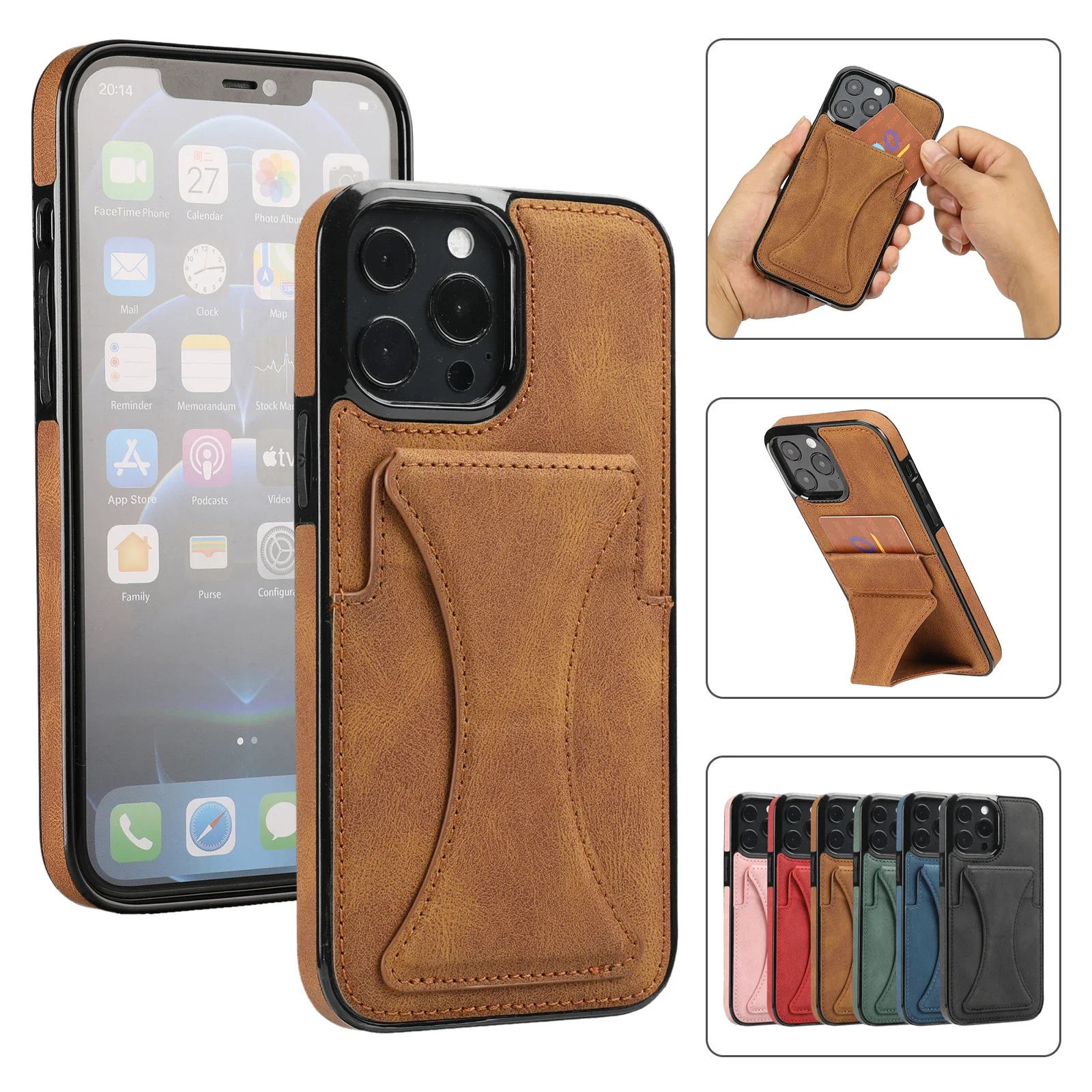 Luxury-Stand-Leather-Case-For-iPhone-13-Pro-Max-12-Mini-Back-Flip-Coque ...
