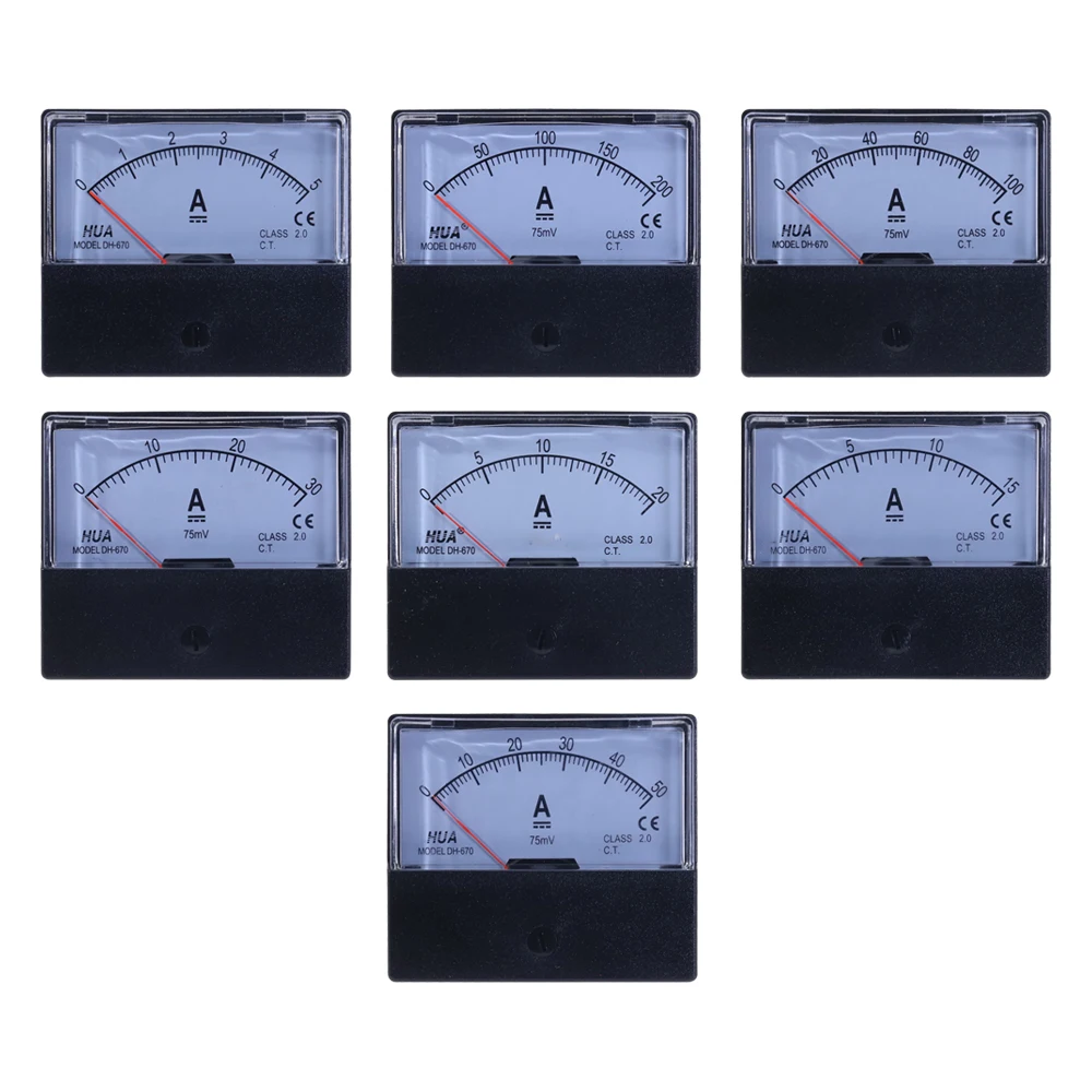 DH-670-DC-AC-Analog-Current-Panel-Meter-5A-15A-20A-30A-50A-100A-200A ...