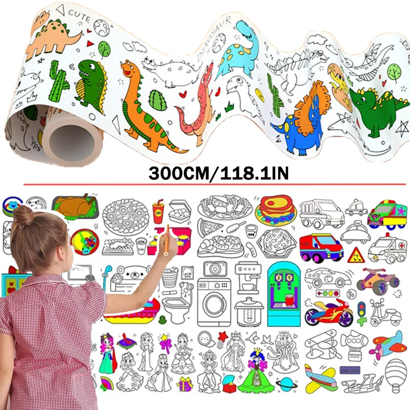 Children-s-Drawing-Roll-Sticky-Color-Filling-Paper-Graffiti-Scroll ...