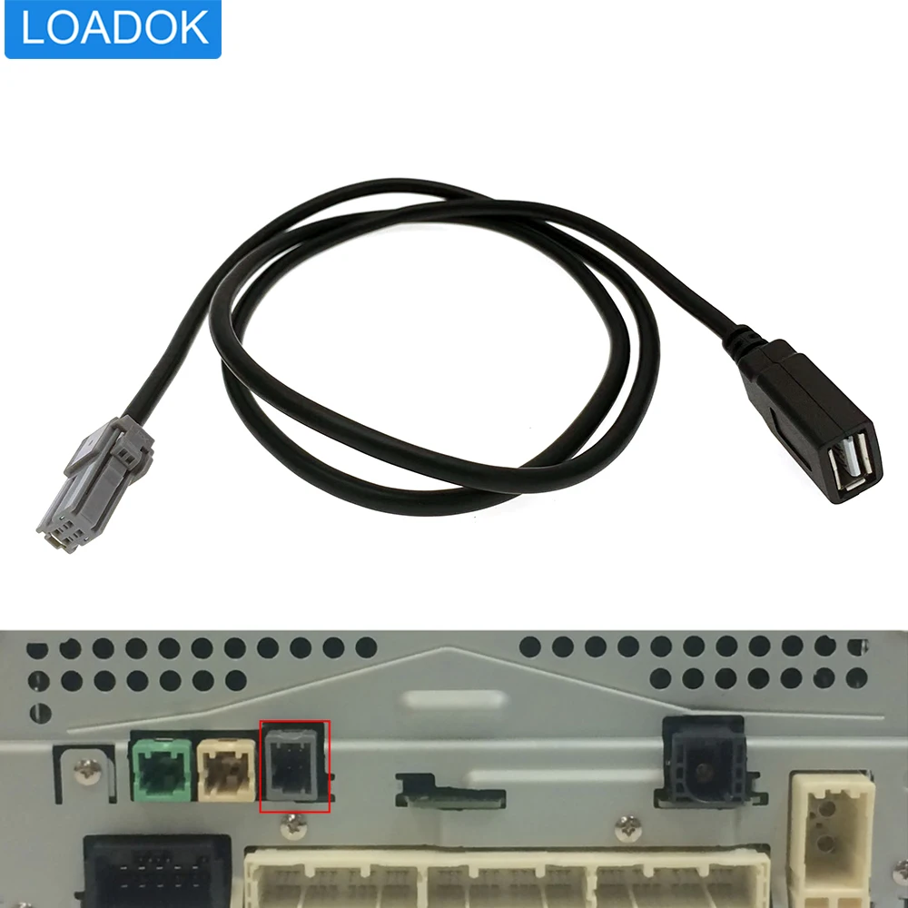 Car-4-Pin-USB-Cable-Adapter-Conector-Audio-Input-Media-CD-Radio-Player ...