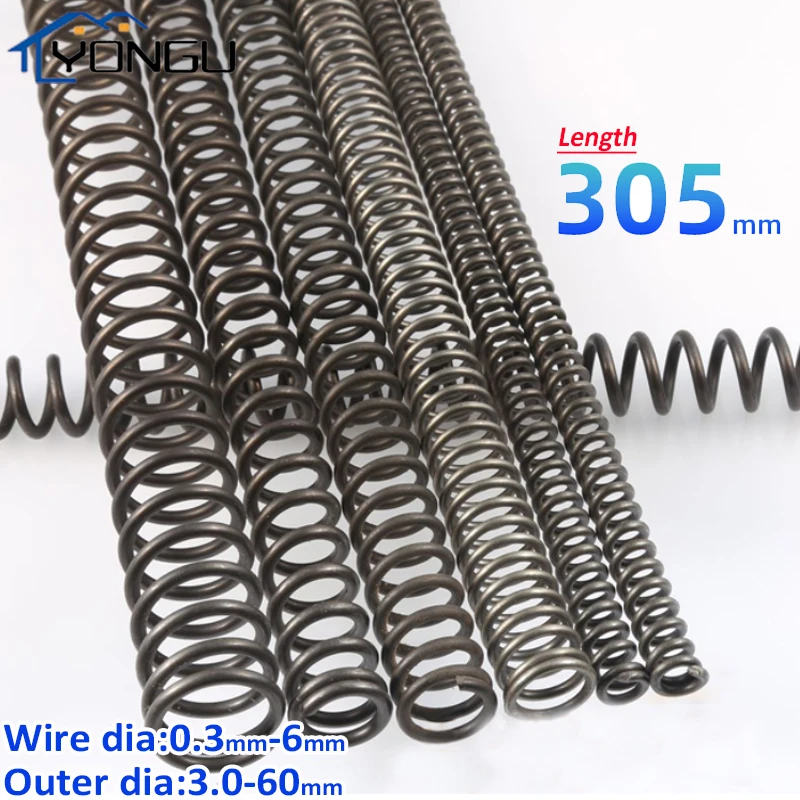 Black-Long-305mm-Compression-Spring-Steel-Pressure-Spring-Wire-Dia-0-3 ...