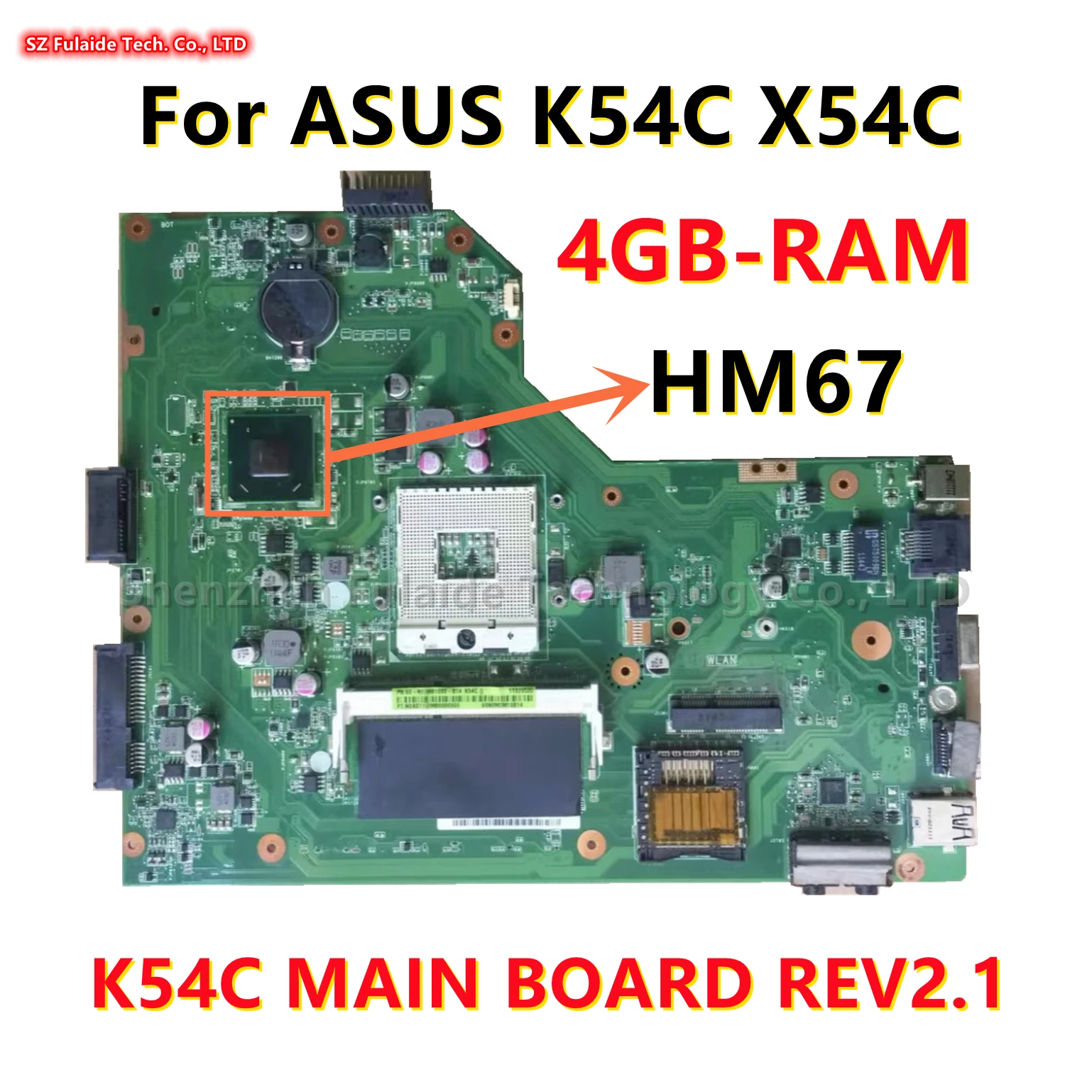 K54C MAIN BOARD REV2.1 For ASUS K54C X54C K54Ly K54hR Laptop ...