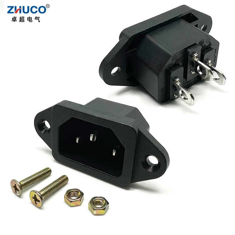1PC-LZ-14-1-10A-250V-AC-3-Brass-Terminals-Electrical-Power-Socket-3 ...