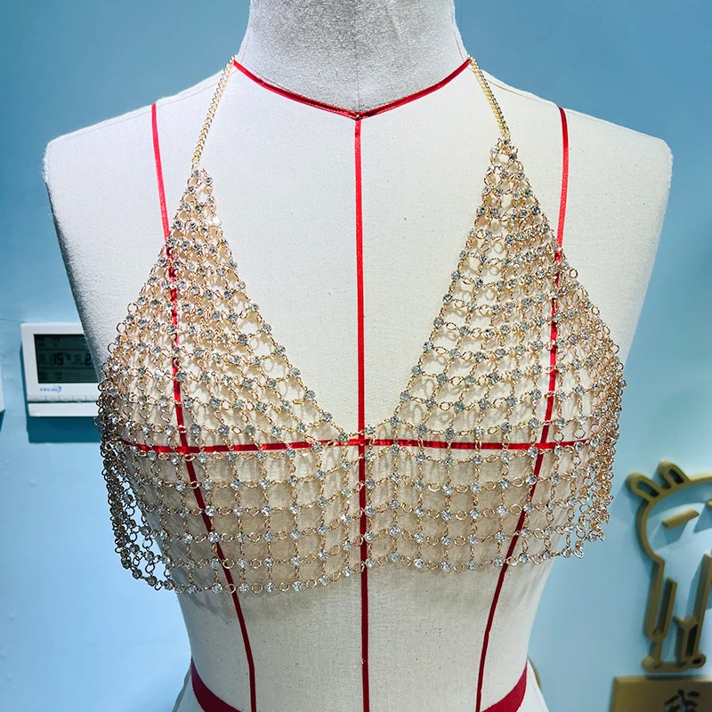 Leqoel cristal diamante mulher tanque topos 2022 moda festa praia ...