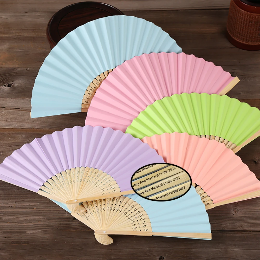 10-20-30-50-Pcs-Personalized-Folding-Paper-Hand-Fan-Fold-Vintage-Paper ...