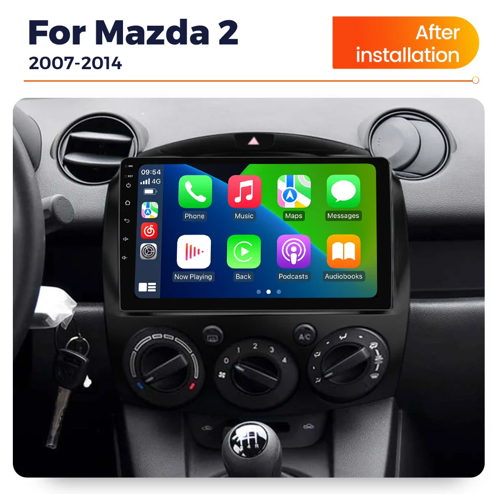 NEW Android 14 OS IPS Car Radio For Mazda 2 Mazda2 DE 2007 - 2014 ...