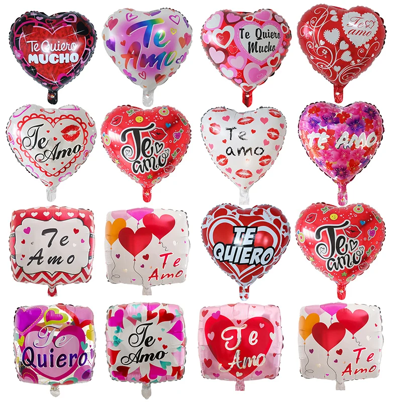 10pcs 18inch Spanish TE AMO Foil Helium Balloons Valentine's Day Gifts ...