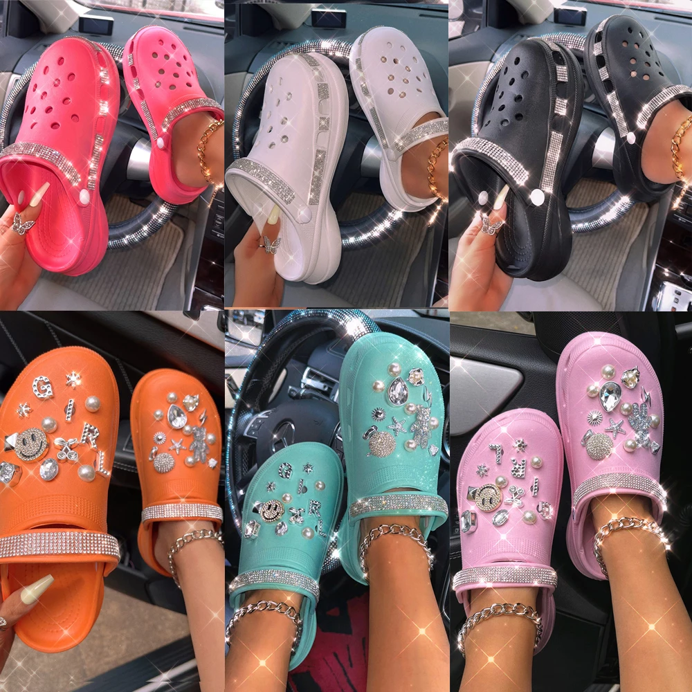 Summer-Women-Slippers-Fashion-Pearls-Bling-Bright-Diamond-Clogs-Garden ...