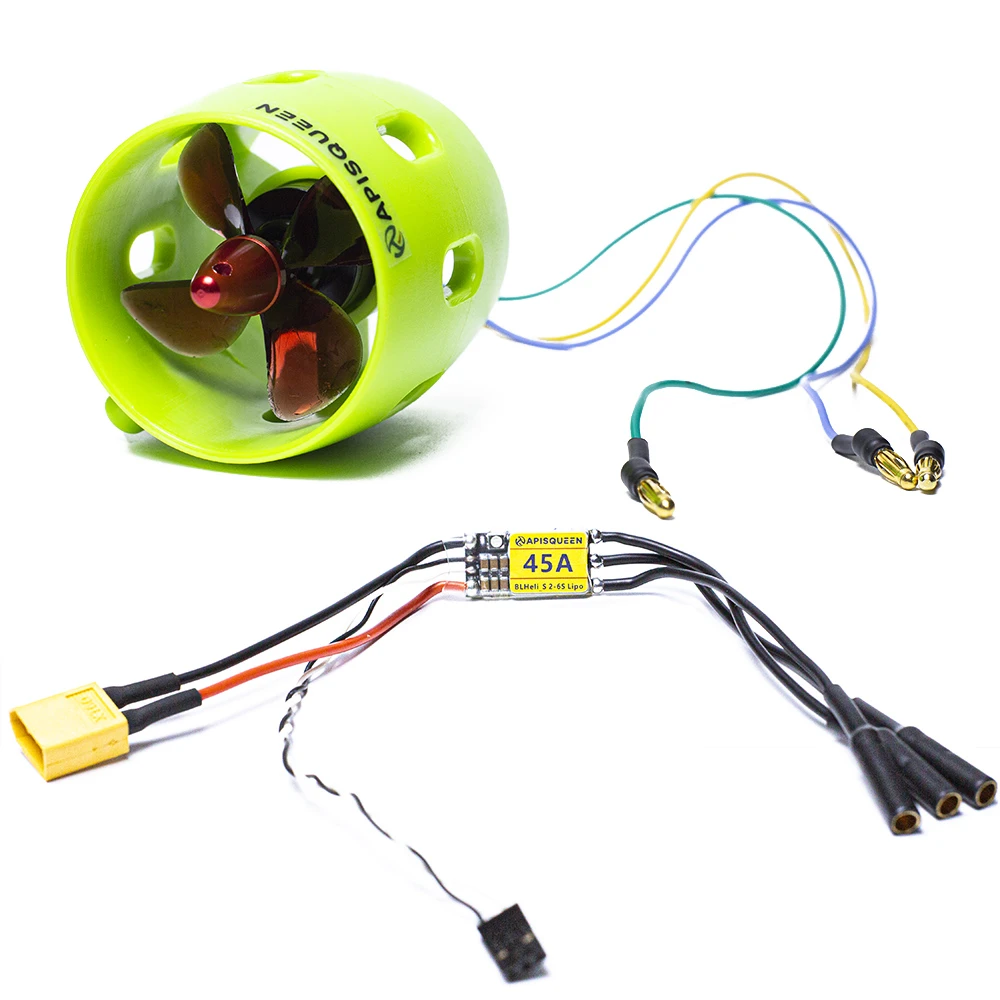ApisQueen 12V~24V 200W 2Kg(4.4LB) Thrust Brushless Underwater SUBSEA Thruster/Propeller With Bi ...