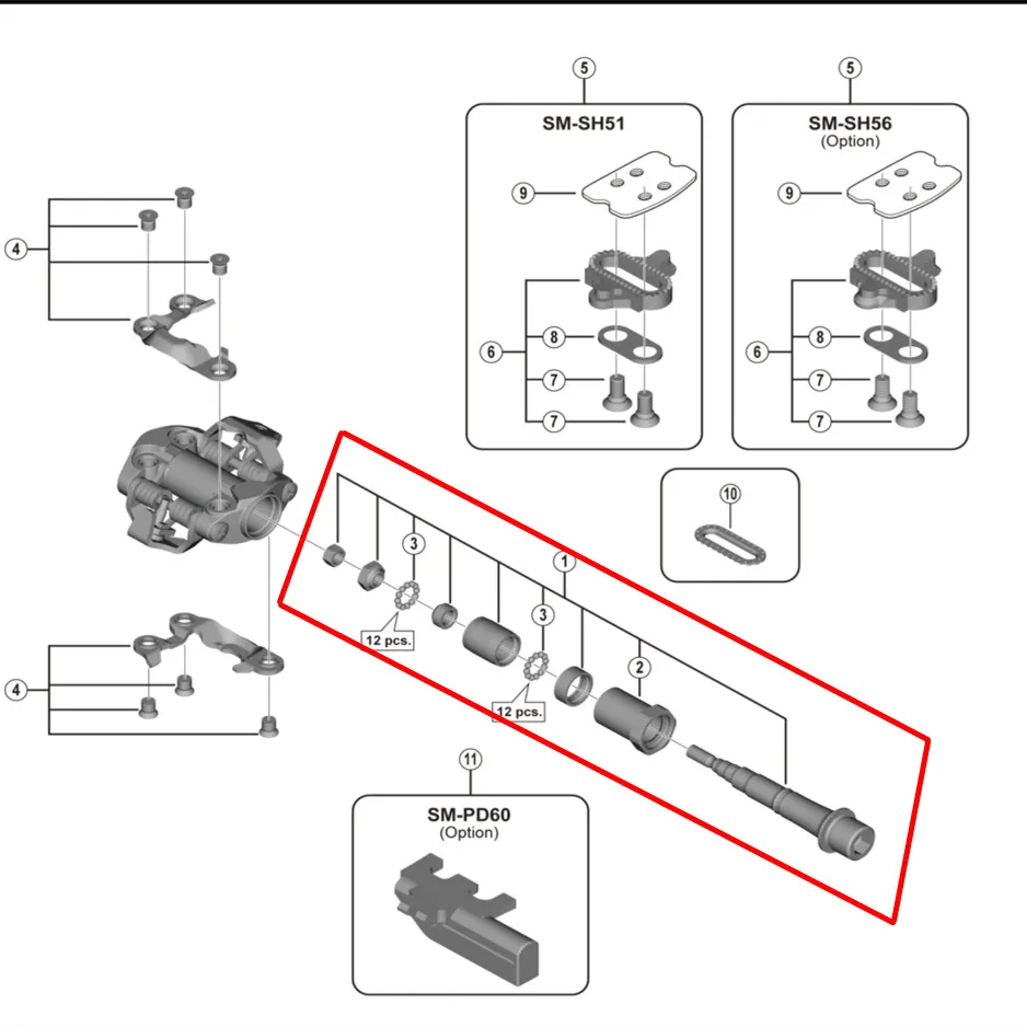 Shimano Bike Pedals Pedal Axle Assembly - AliExpress 18