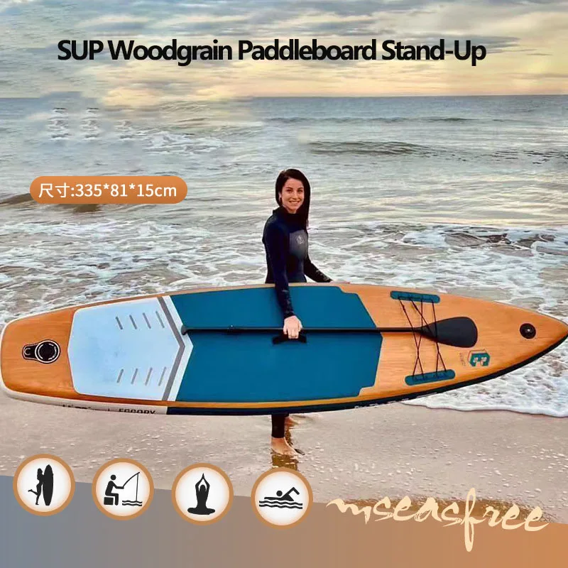 New 335cm Woodgrain LUYA SUP Paddleboard Stand Up Drift Paddle board ...