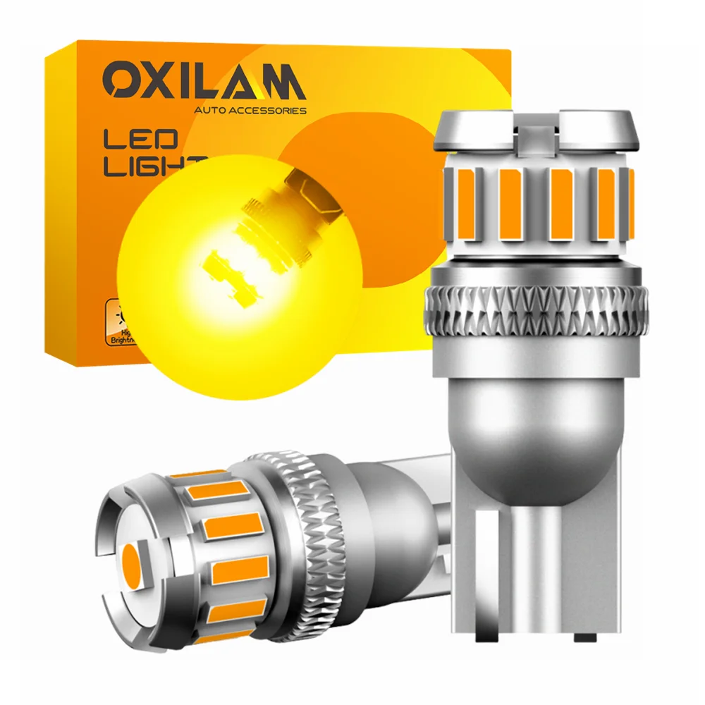 OXILAM-2X-T10-W5W-LED-Bulb-Yellow-Super-Bright-194-168-LED-Light-Canbus ...