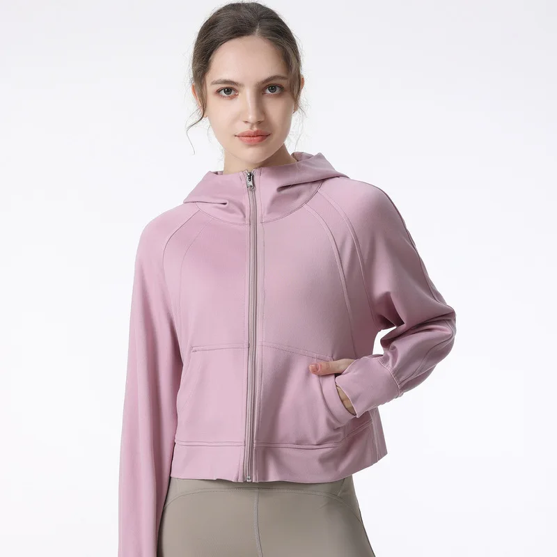 Women-Yoga-Long-Sleeve-Nylon-Slim-Stretch-Zipper-Sports-Jacket-Quick ...