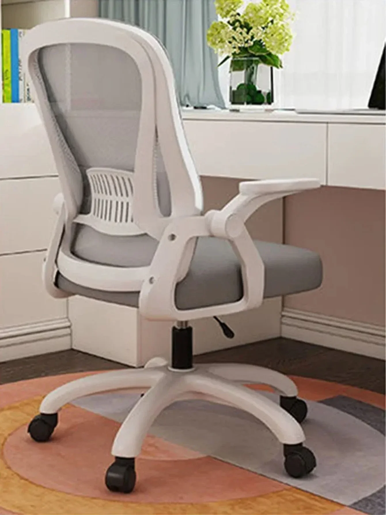 Adjustable-Desk-Swivel-Chairs-Computer-Chair-With-Flip-up-Arms-and ...