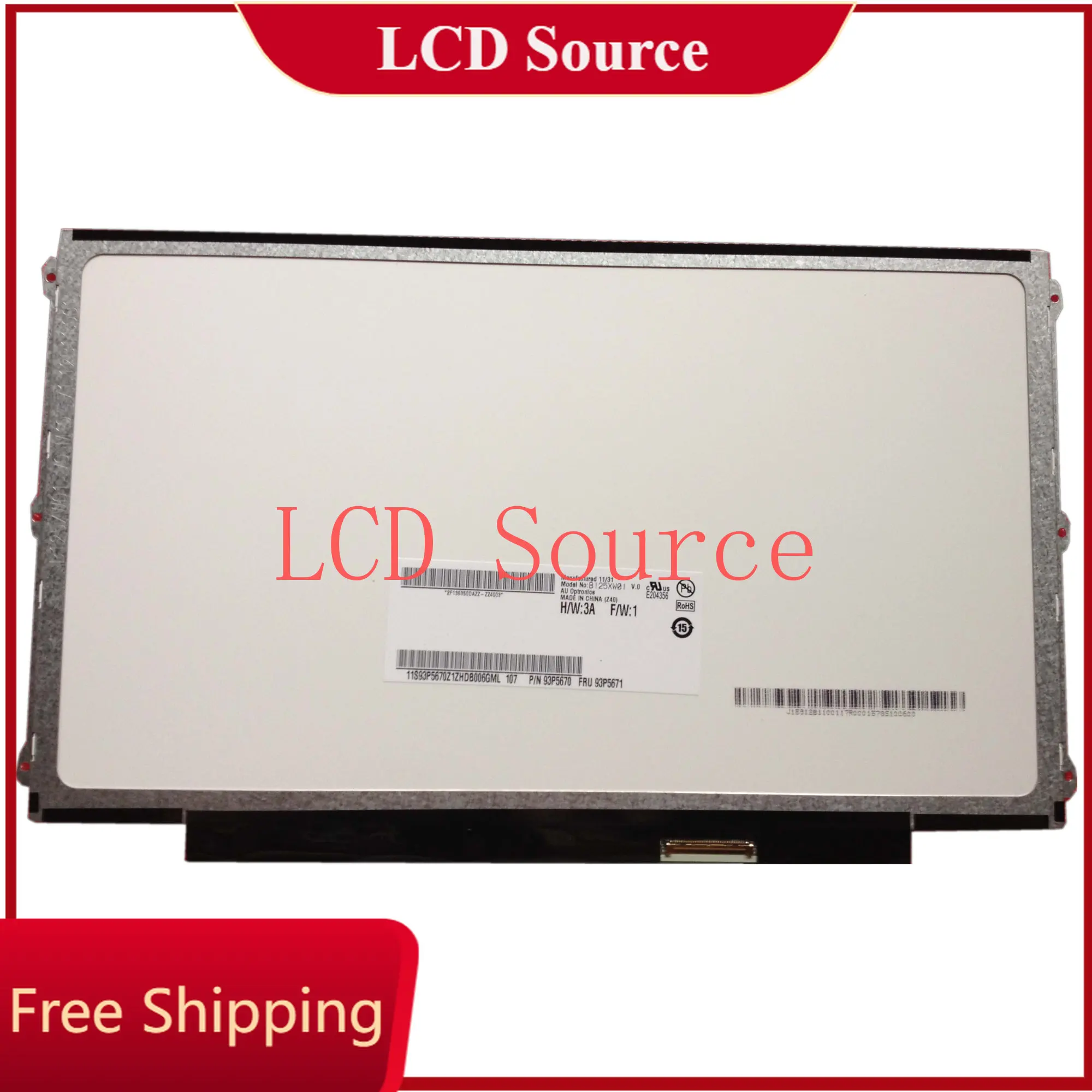 B125XW01-V-0-fit-LTN125AT01-LP125WH2-TLB1-B125XW03-1366-RGB-768-12-5 ...