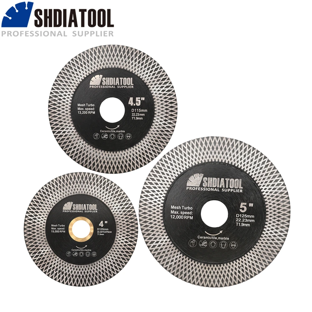 Shdiatool 1pc Diamond Diamond Cutting&grinding Double Sided Disc 105/115/125mm Super Thin ...