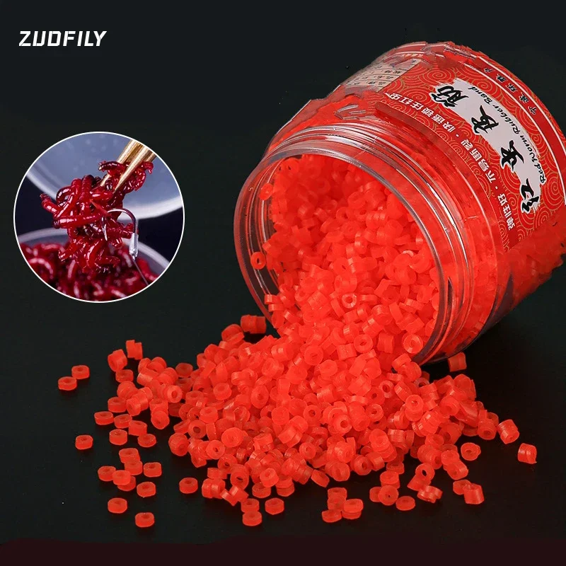 Portable Bait Device Earthworm Red Worm Bait Clip Rubber Bait Bands for ...