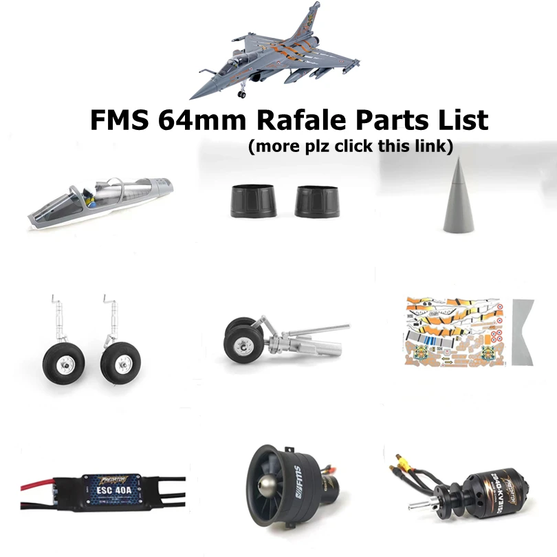 FMS-64mm-Rafale-EDF-Ducted-Fan-Jet-Parts-Retract-Landing-Gear-Set ...