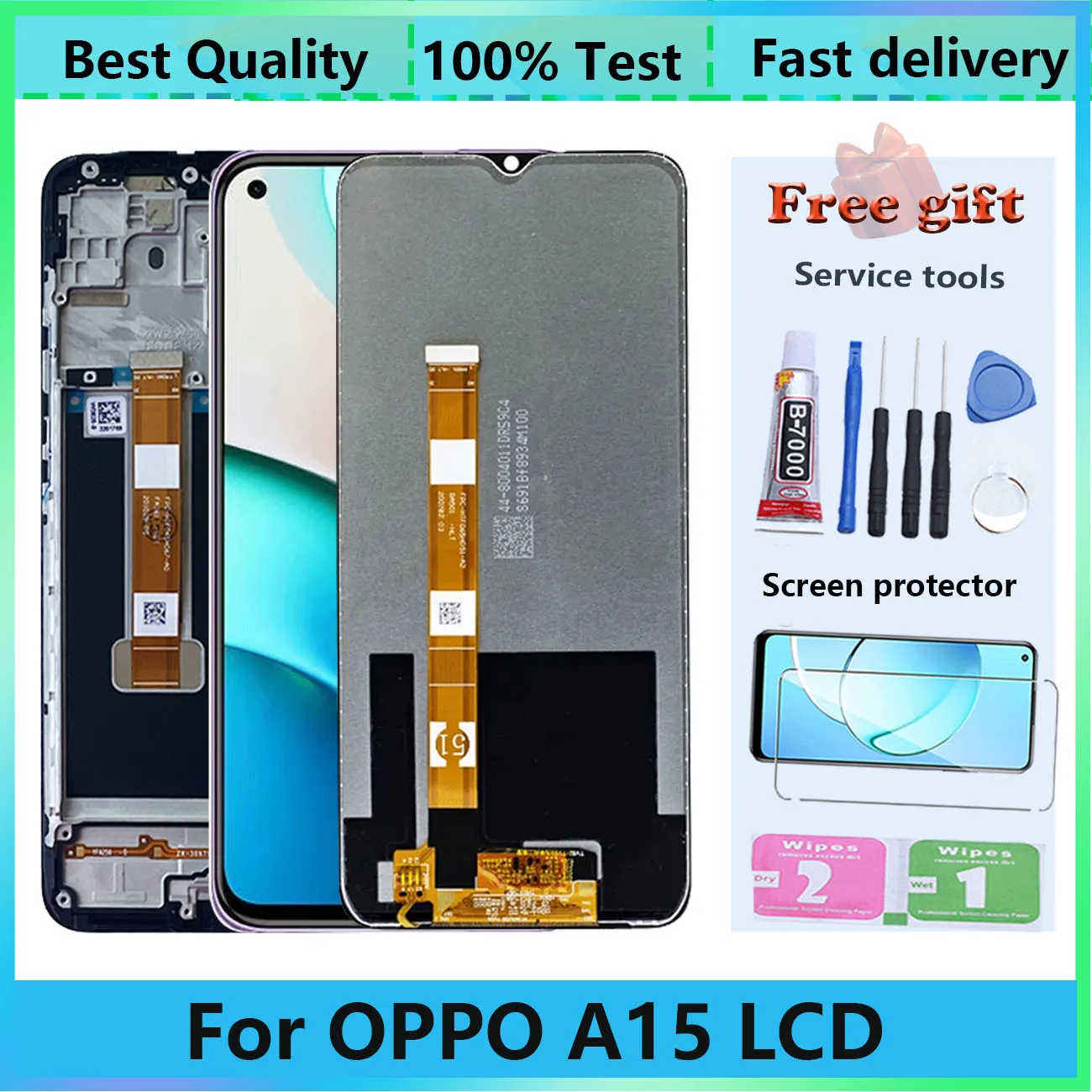 Original-Touch-Screen-Digitizer-Assembly-LCD-Display-For-Oppo-A15-With-Frame-CPH2185-CPH2179 ...
