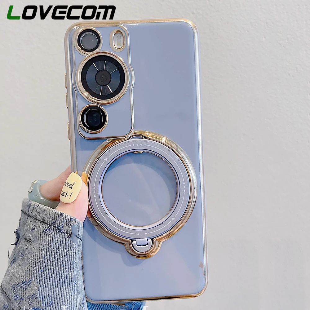 Luxury-Magnetic-Car-Ring-Holder-Stand-Phone-Case-For-Huawei-P60-P50-P40 ...