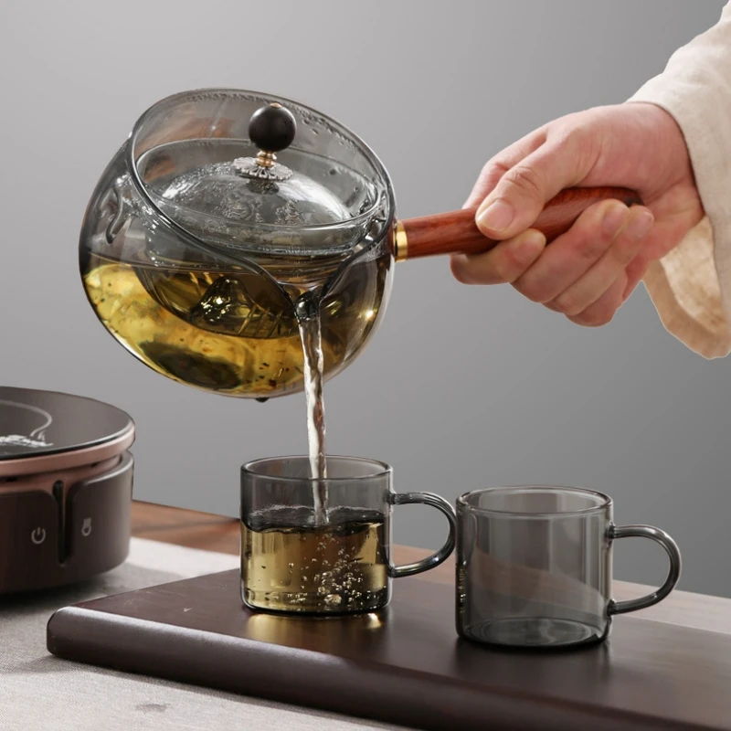 Semi-automatic-Rotary-Heat-resistant-Glass-Teapot-Lazy-Tea-Making-With ...
