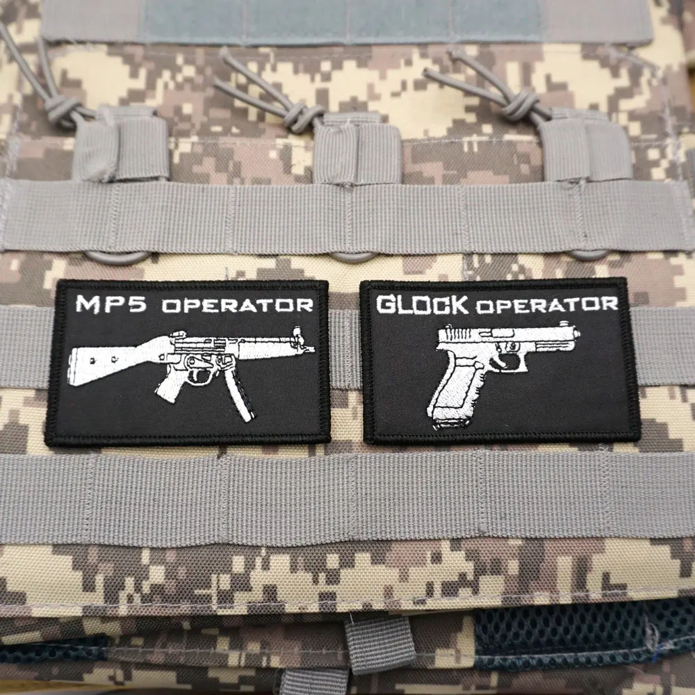 MP5-OPERATOR-GLOCK-OPERATOR-Military-Tactical-Embroidered-Patches ...