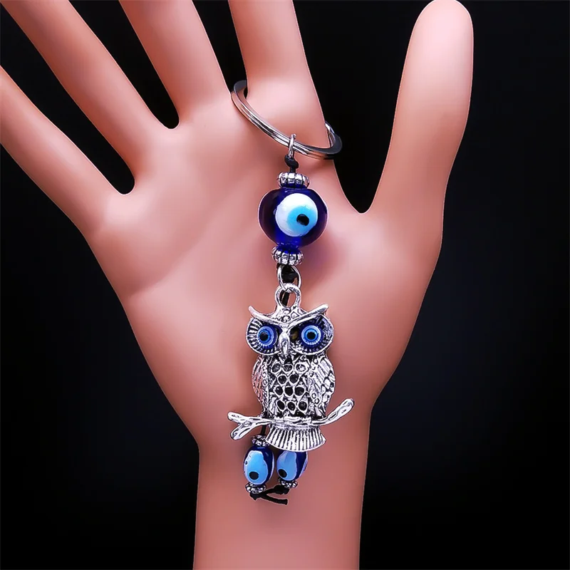Owl-Turkish-Blue-Eye-Keychain-for-Woman-Men-Silver-Color-Alloy-Lucky ...