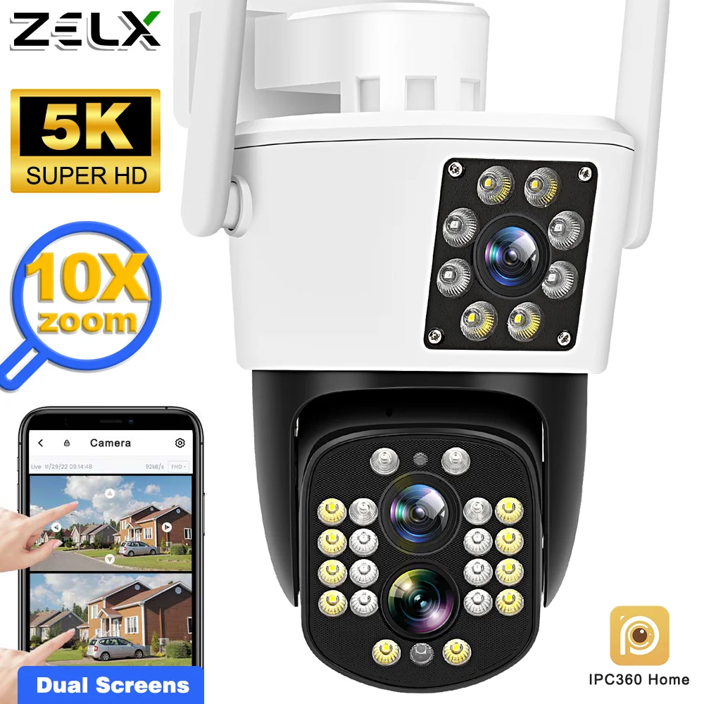 5K-IP-Camera-10X-Zoom-Three-Lens-Dual-Screen-Outdoor-WiFi-PTZ-Auto ...