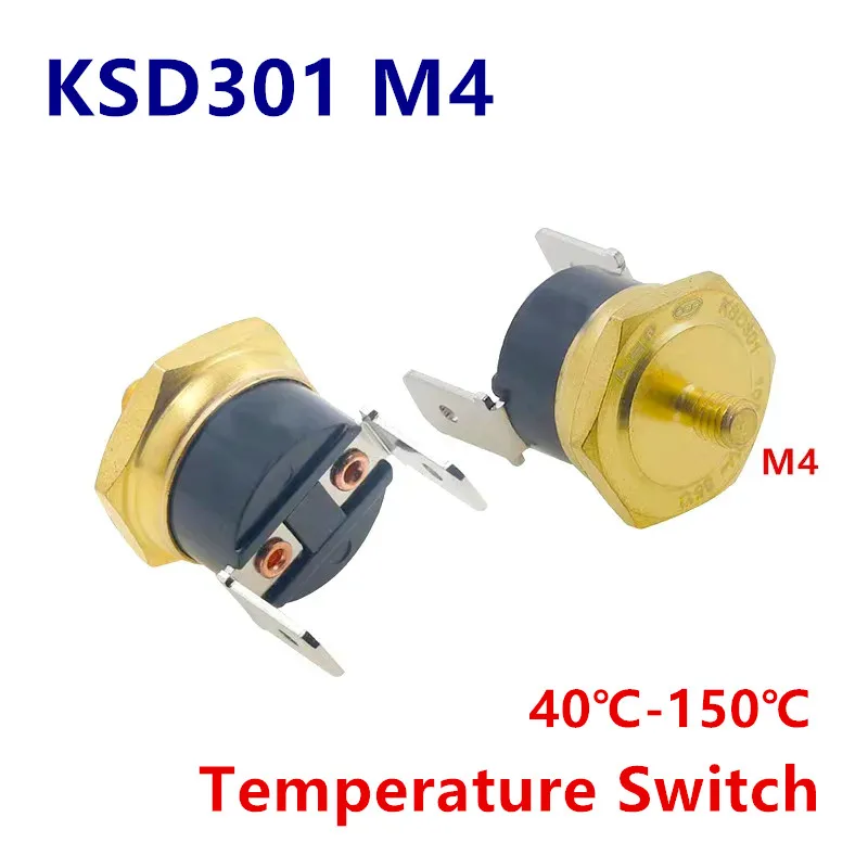 Termostato de parafuso de cobre ksd301 m4 bimetálico 40c-150c graus 10a ...
