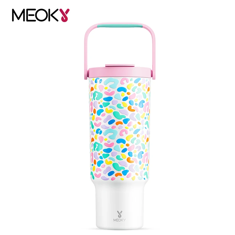 Meoky-40oz-1182ml-Tumbler-With-Handle-Stainless-Steel-Leopard-Coffee ...