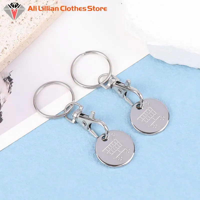 2Pcs-Metal-Shopping-Trolley-Coin-Holder-Keychain-Portable-Cart-Token ...