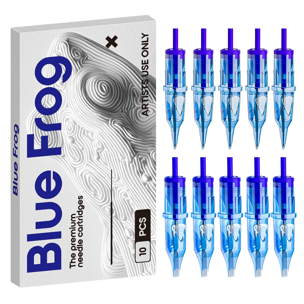 Blue Frog 10PCS Cartridge Tattoo Needles RL RS RM M1 HRL Disposable ...