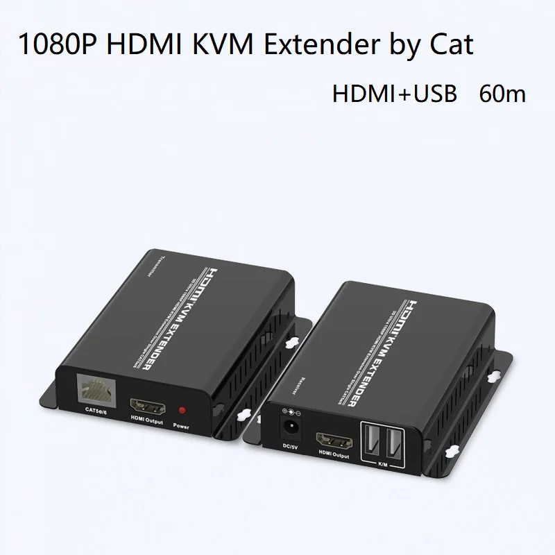 HDMI-KVM-Extender-over-Single-cat5e-6-60M-Full-HD-1080P-RJ45-Keyboard ...
