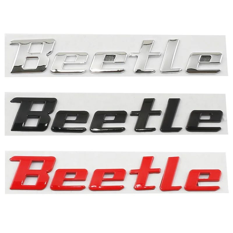 3D-Metal-logo-Sticker-Beetle-Emblem-Badge-Chrome-Black-Red-Letter-Decal ...