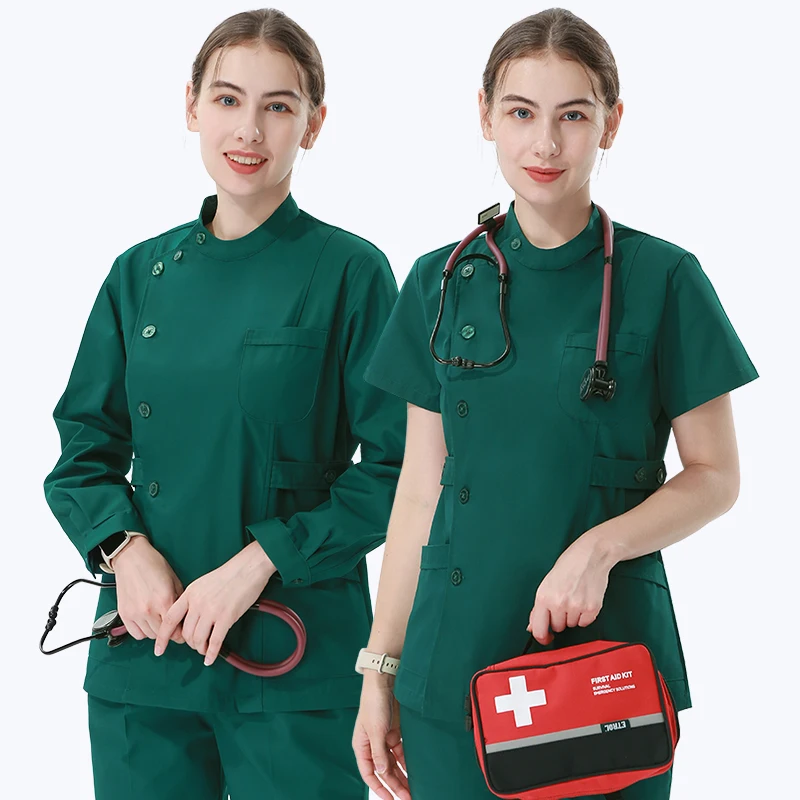 Traditonal-Nurse-Scrubs-Set-Medical-Uniforms-Women-Men-Dental-Workwear ...