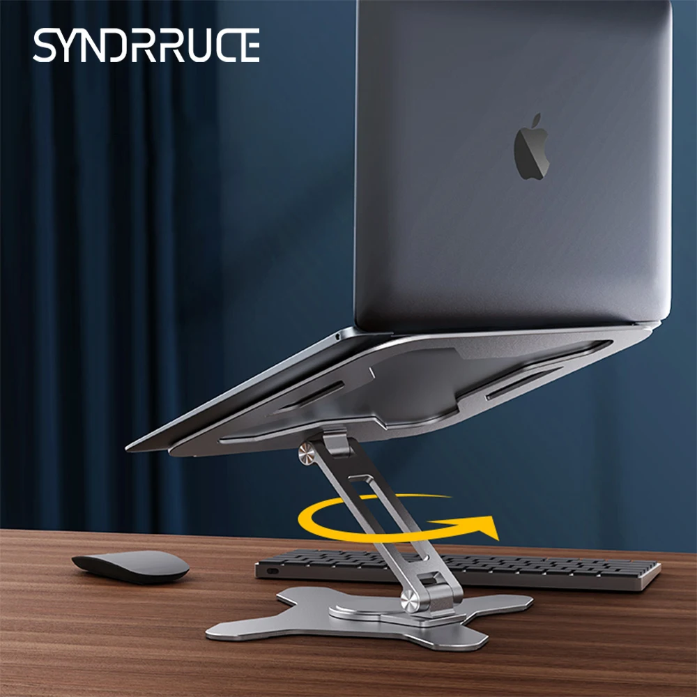 360-Rotatable-Laptop-Stand-Aluminum-Alloy-Adjustable-Holder-for-Macbook ...